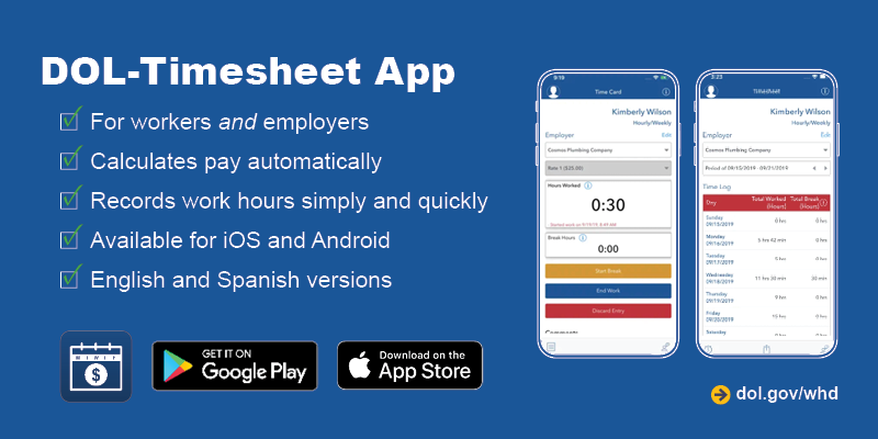 DOL-Timesheet App: Now Available in Spanish! | U.S. Department of Labor